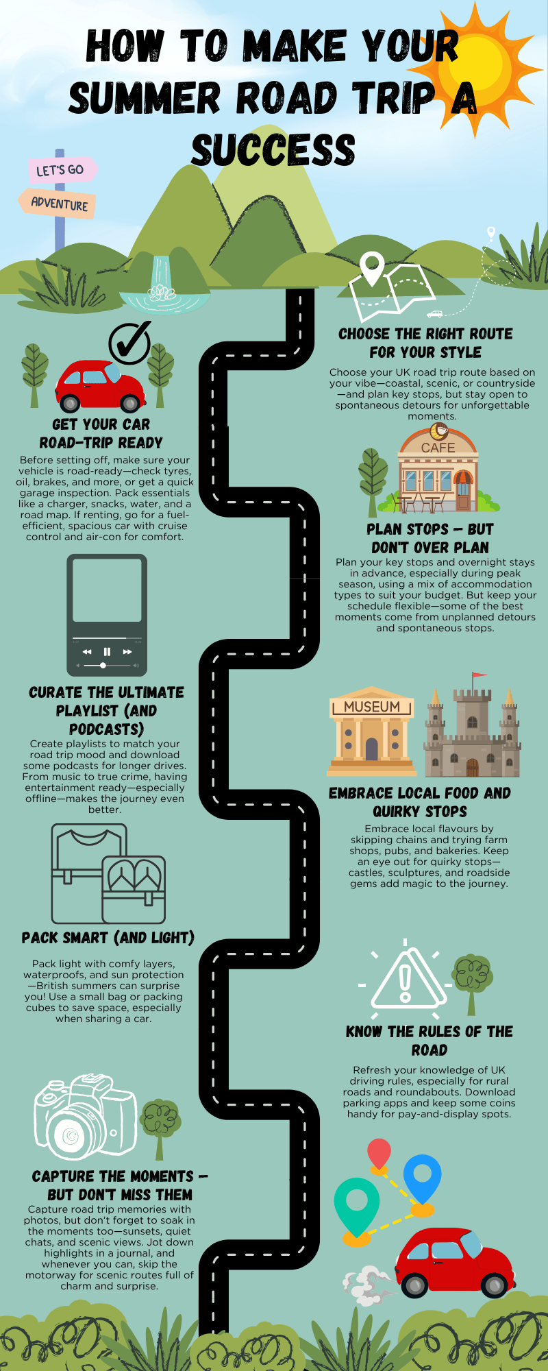 How to Make Your Summer Road Trip a Success, Tips n Tricks Infographic